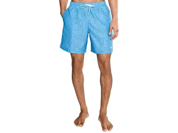 Nike Breaker Tossed Swoosh 7" Lined Volley Swimwear - Blue