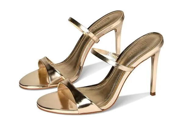 Schutz Jessica Mule Stiletto Sandals In Metallic