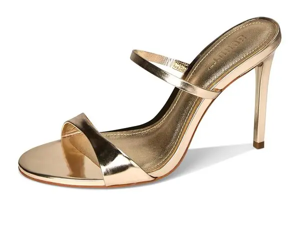 Schutz Jessica Mule Stiletto Sandals In Metallic