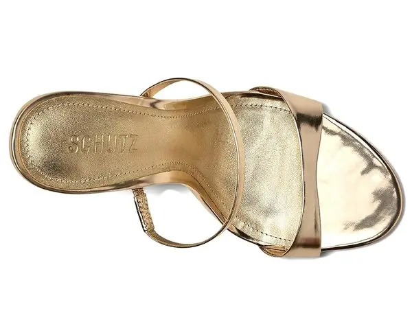 Schutz Jessica Mule Stiletto Sandals In Metallic
