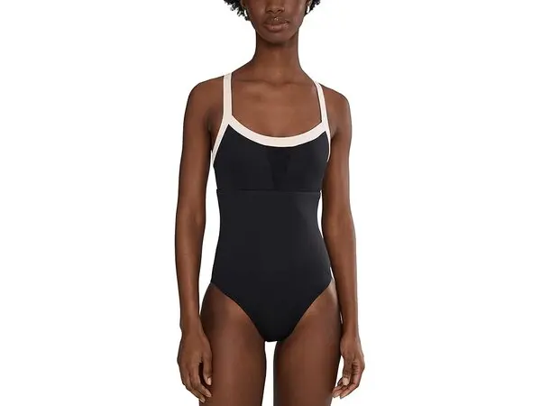 Nike Color Block V-back One Piece Swimsuit - Black