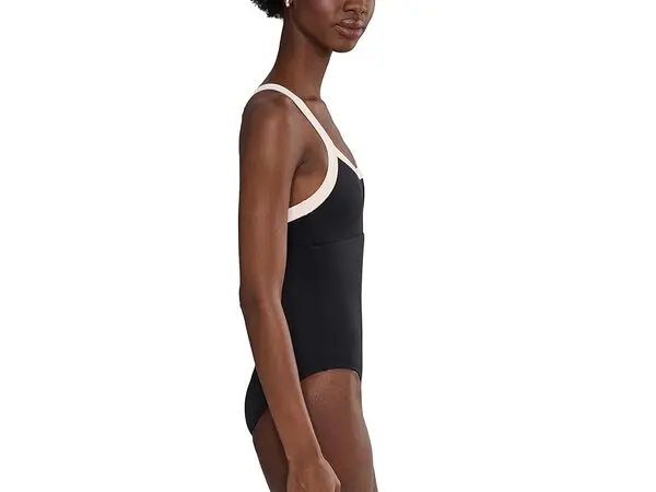 Nike Color Block V-back One Piece Swimsuit - Black