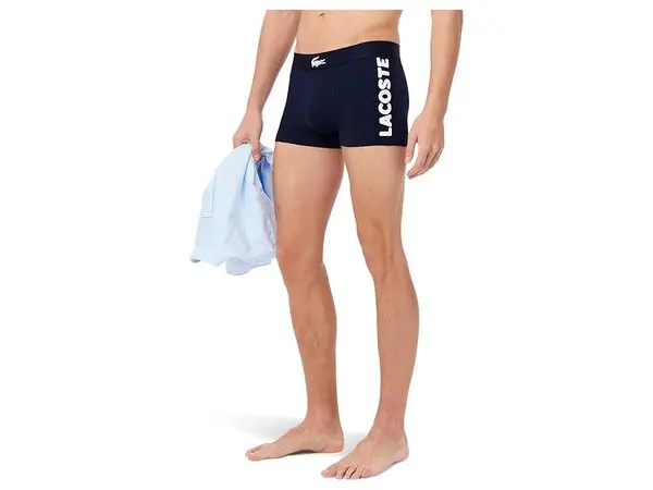 Lacoste Cotton Stretch Big Croc Print Trunks, 3-pack Underwear Navy Blue/white/gray