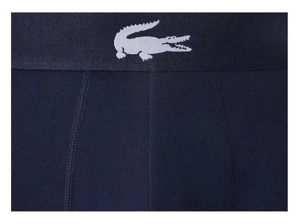 Lacoste Cotton Stretch Big Croc Print Trunks, 3-pack Underwear Navy Blue/white/gray