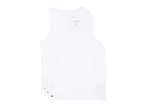 Lacoste 100% Cotton Slim Fit Tank Top 3-pack T Shirt