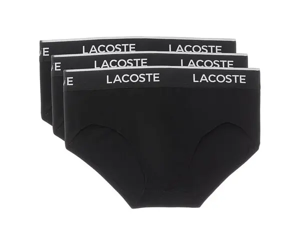 Lacoste Cotton Stretch Essentials Briefs 3-pack Underwear - Black