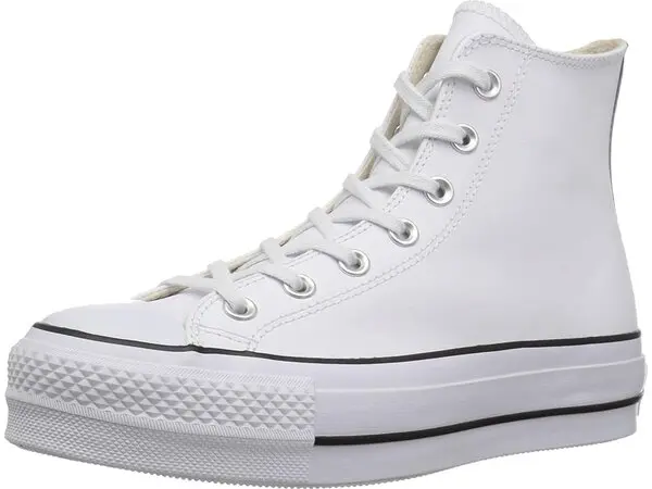 CONVERSE Chuck Taylor All Star High Top Platform Leather Lace-up Sneakers - Gray