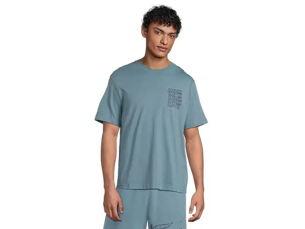 Lacoste Classic Fit Distorted Graphic T-shirt T Shirt Blue/ Blue