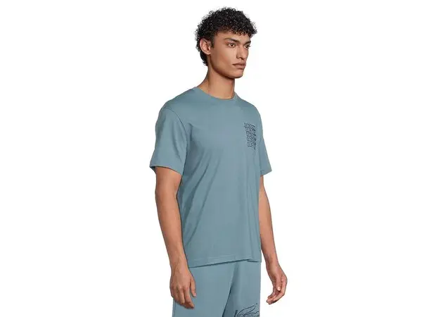 Lacoste Classic Fit Distorted Graphic T-shirt T Shirt Blue/ Blue