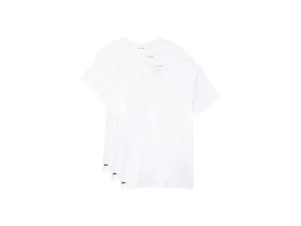 Lacoste 100% Cotton Slim Fit V-neck T-shirt 3-pack T Shirt - White