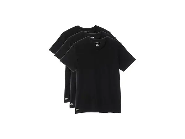 Lacoste 100% Cotton Regular Fit Crew-neck T-shirt 3-pack T Shirt - Black