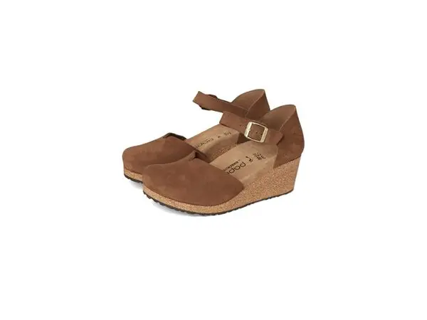 BIRKENSTOCK Mary Wedge Sandal Suede - Brown