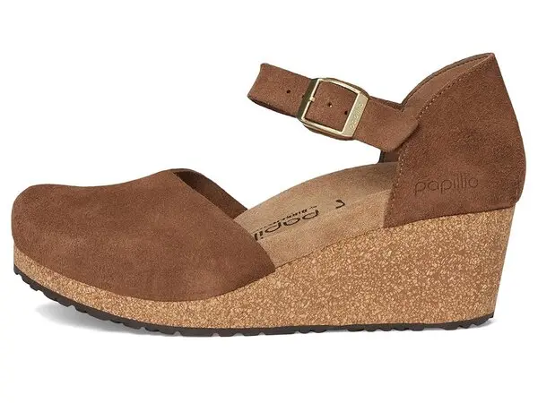 BIRKENSTOCK Mary Wedge Sandal Suede - Brown