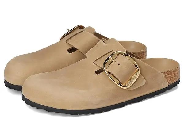 BIRKENSTOCK Boston Big Buckle Oiled Leather Clogs - Brown