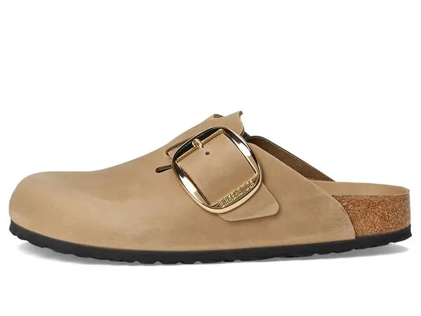 BIRKENSTOCK Boston Big Buckle Oiled Leather Clogs - Brown