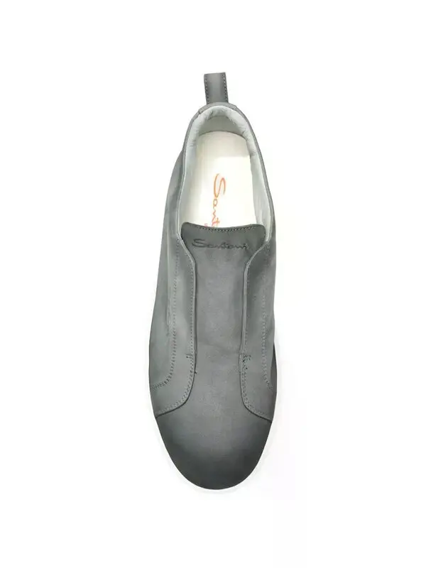 Santoni Leather Slip-on Sneakers - Grey