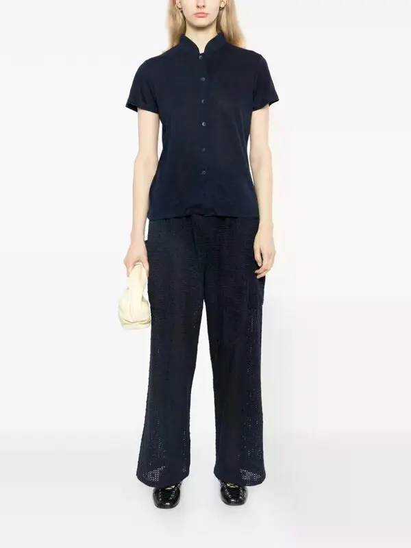 AGNES B. Navy Short Sleeve Shirt - Blue
