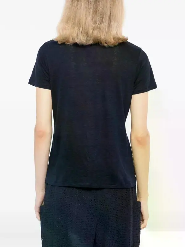 AGNES B. Navy Short Sleeve Shirt - Blue