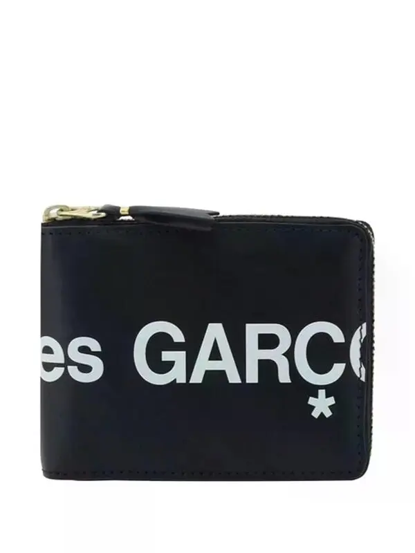 Comme Des Garçons Logo-print Zip-around Wallet - Black