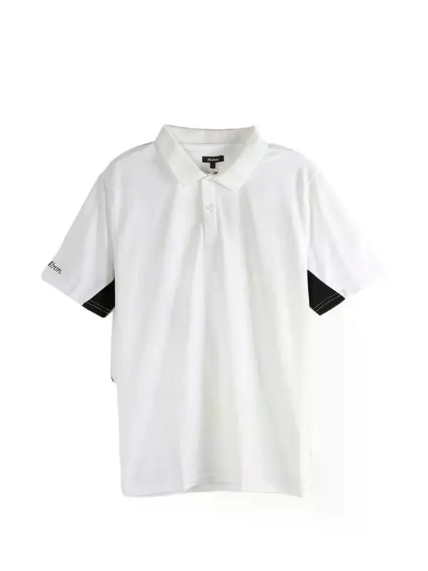 MALBON Evergreen Paneled Performance Pique Polo Shirt