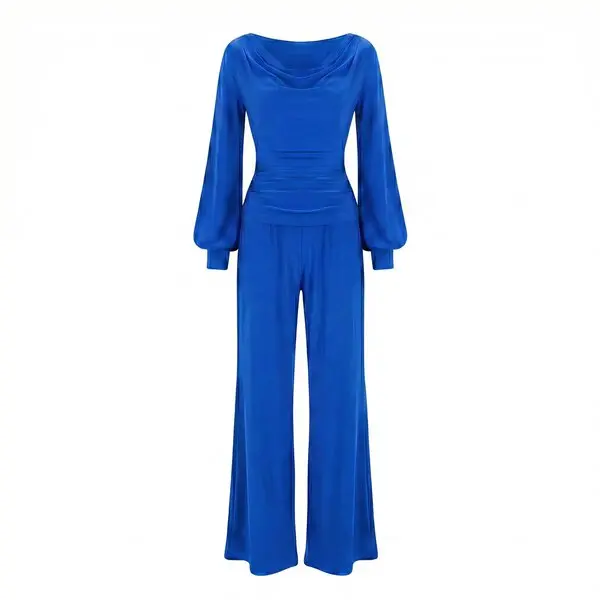 ATOM LABEL Indium Jumpsuit With Bell Sleeves - Blue