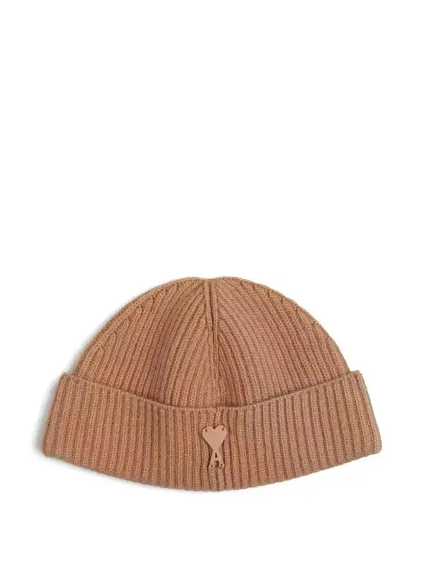 AMI Paris De Coeur Beanie - Neutrals