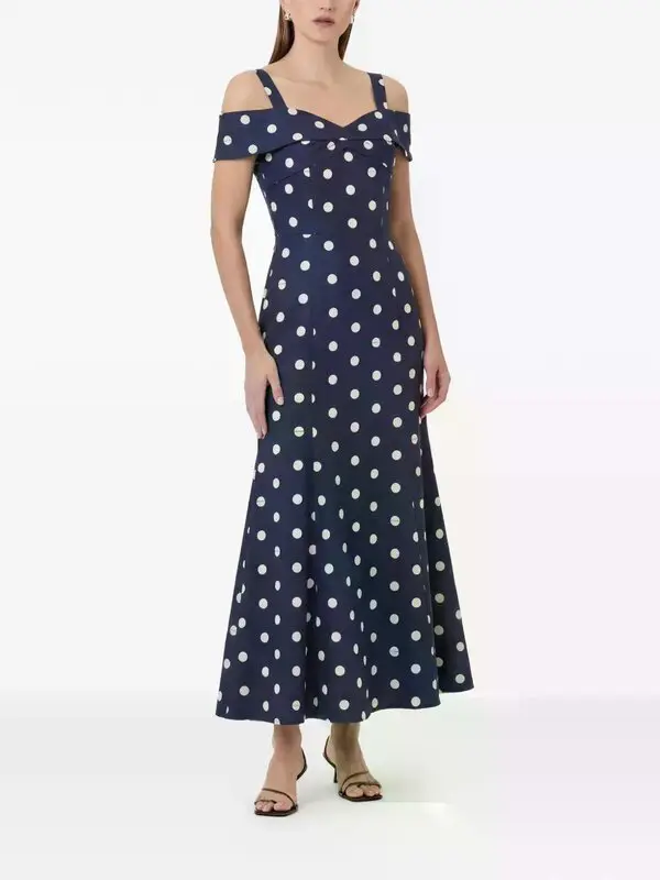 NICHOLAS Ivana Polka-dot Midi Dress