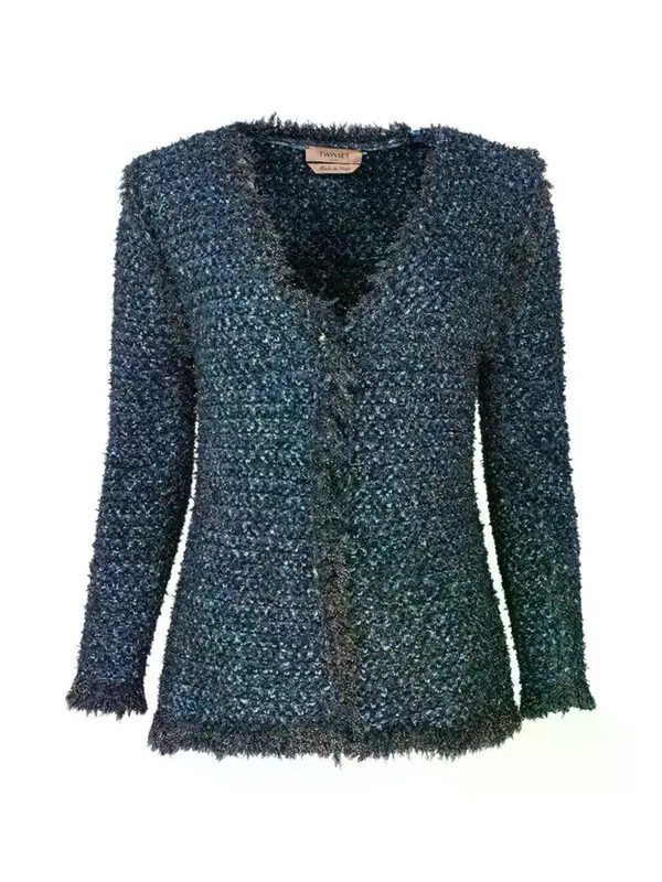 TWINSET Long-sleeved V-neck Jacket With Textured Finish