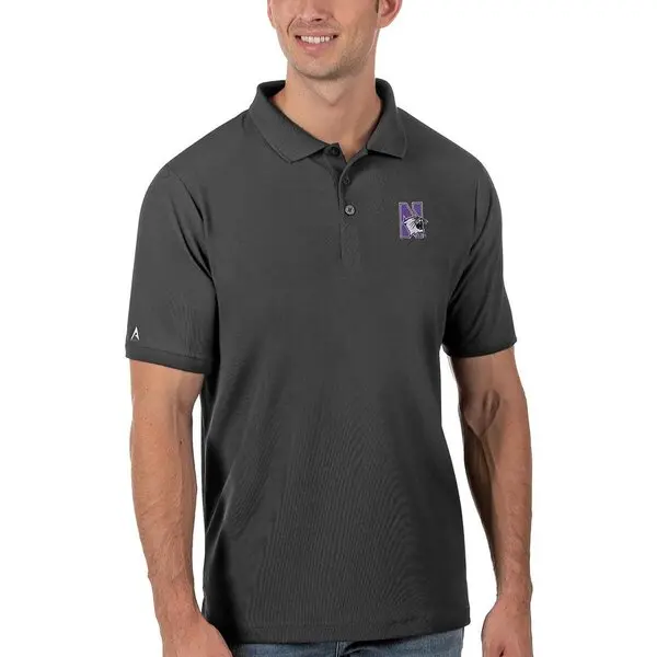 ANTIGUA Northwestern Wildcats Legacy Pique Polo - Anthracite