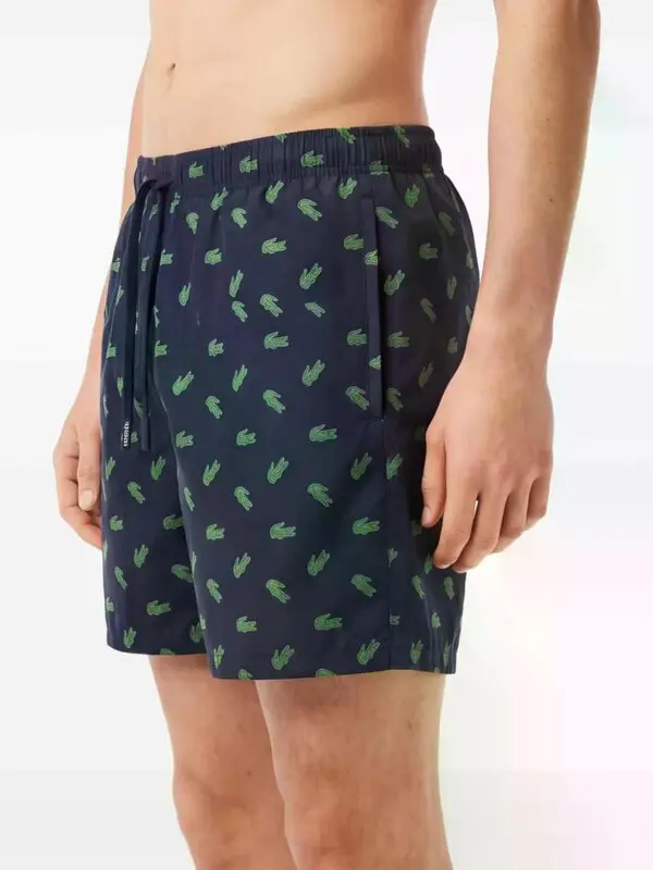Lacoste Crocodile Print Swim Shorts - Blue