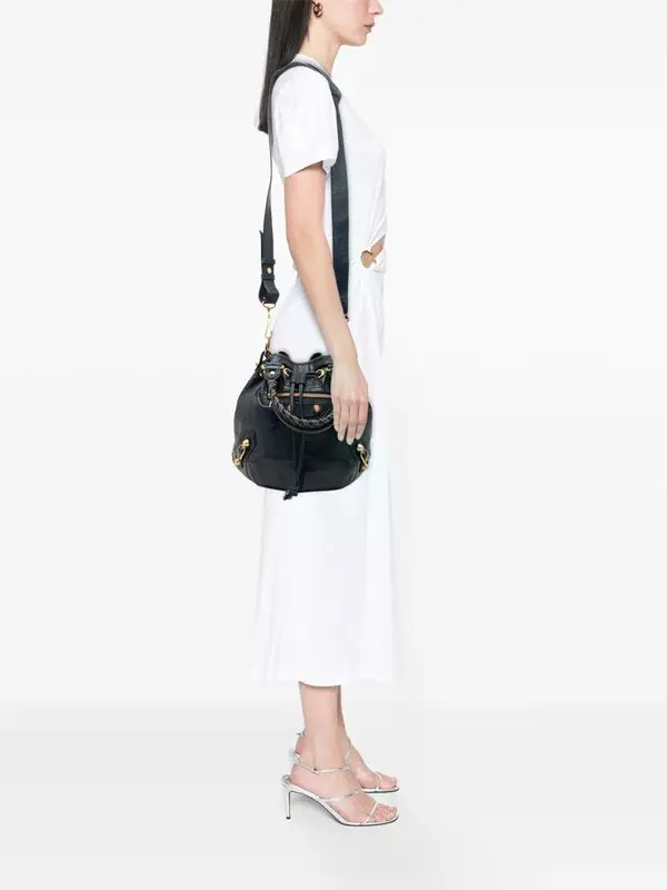 Balenciaga Mini Lambskin Motocross Giant 12 Pompon Bag Satchel - Blue