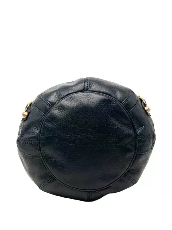 Balenciaga Mini Lambskin Motocross Giant 12 Pompon Bag Satchel - Blue