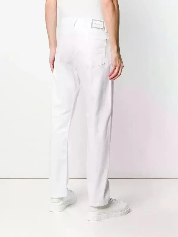 Versace Stretch Cotton Straight Leg Jeans
