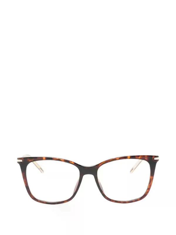 BOSS Tortoiseshell-effect Rectangle Frame Eyeglasses