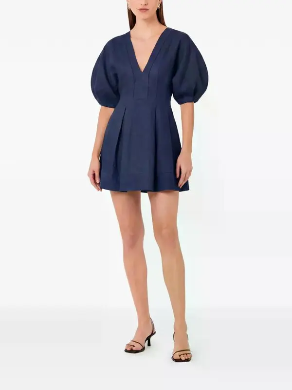 NICHOLAS Josefa Puff-sleeve Mini Dress - Blue