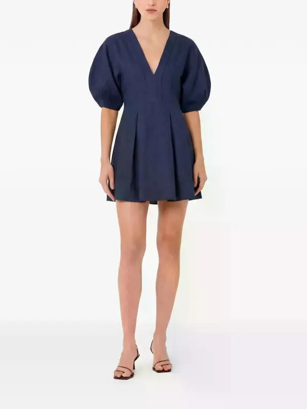 NICHOLAS Josefa Puff-sleeve Mini Dress - Blue