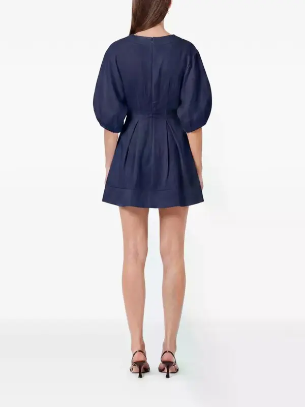 NICHOLAS Josefa Puff-sleeve Mini Dress - Blue