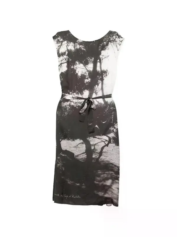 AGNES B. Tree Print Midi Dress - Black