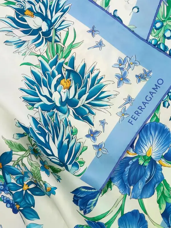 FERRAGAMO Floral-print Silk Scarf - Neutrals