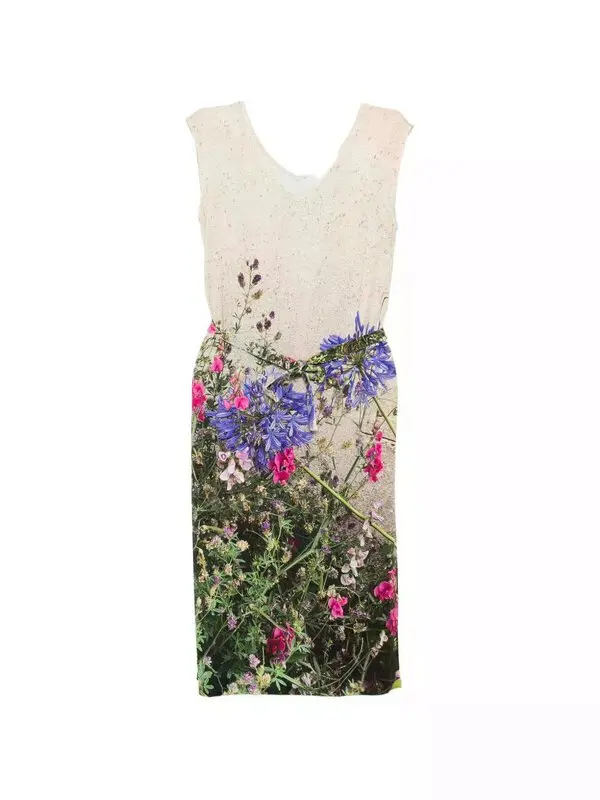 AGNES B. Floral Print Midi Dress - Neutrals