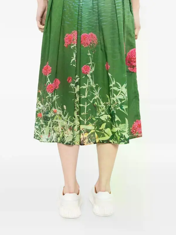 AGNES B. Floral Print Midi Skirt