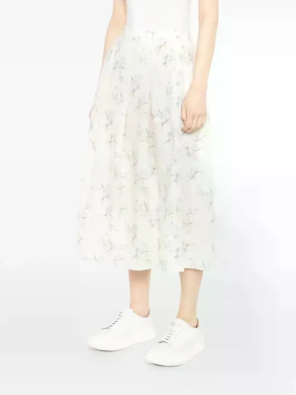 AGNES B. Ginette Floral Print Midi Skirt