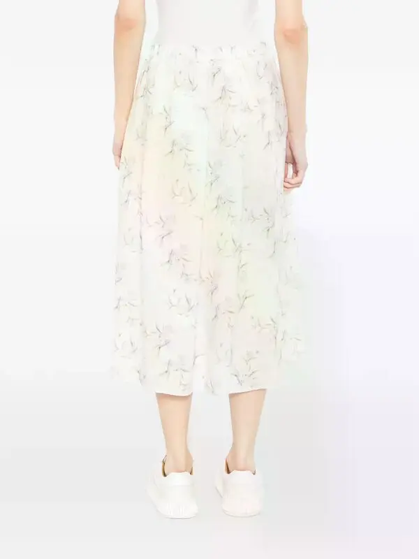 AGNES B. Ginette Floral Print Midi Skirt