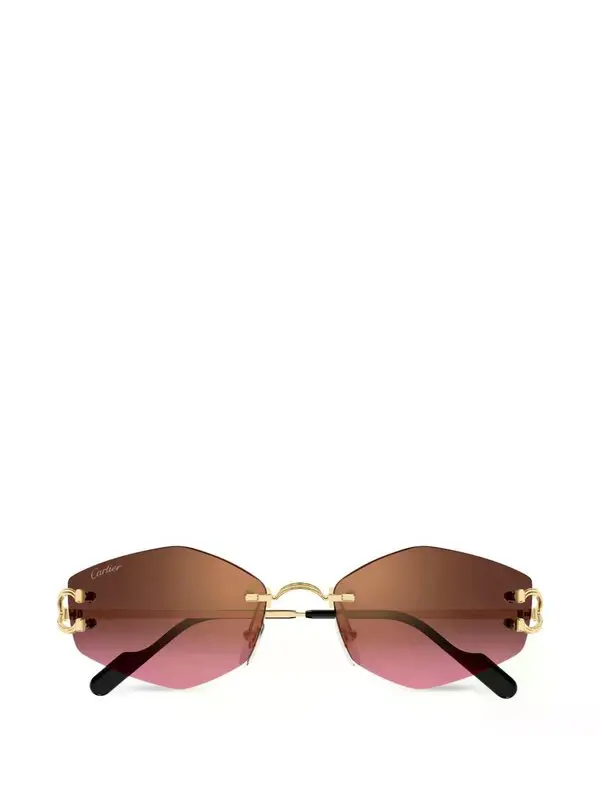 CARTIER Panthère Geometric-frame Sunglasses - Gold