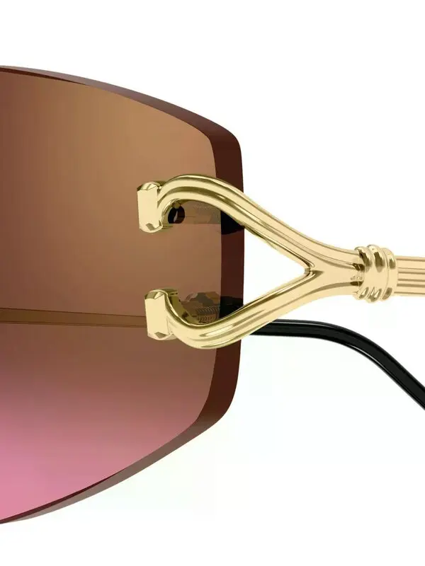 Cartier Panthère Geometric-frame Sunglasses - Gold