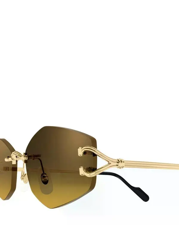 Cartier Rimless Geometric-frame Sunglasses - Gold