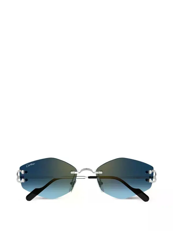 Cartier Rimless Geometric-frame Sunglasses - Silver