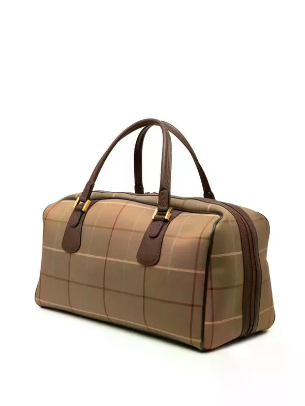Burberrys Vintage CheckBoston Travel Bag Vintage Burberry Boston