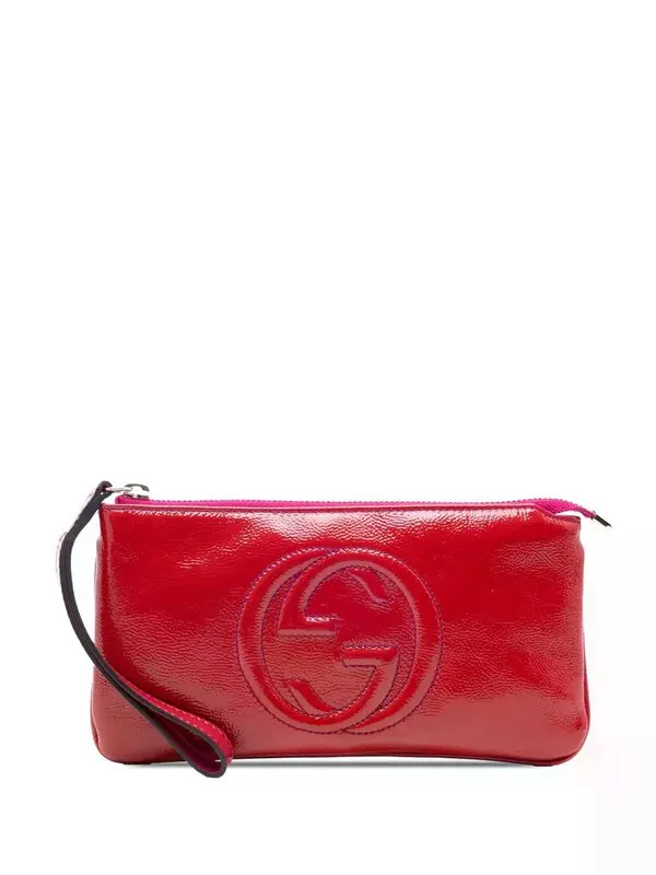 Gucci 2000-2015 Patent Soho Wristlet Pouch - Pink