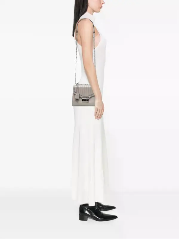 Prada Studded Glace Calf Sound Lock Crossbody Bag